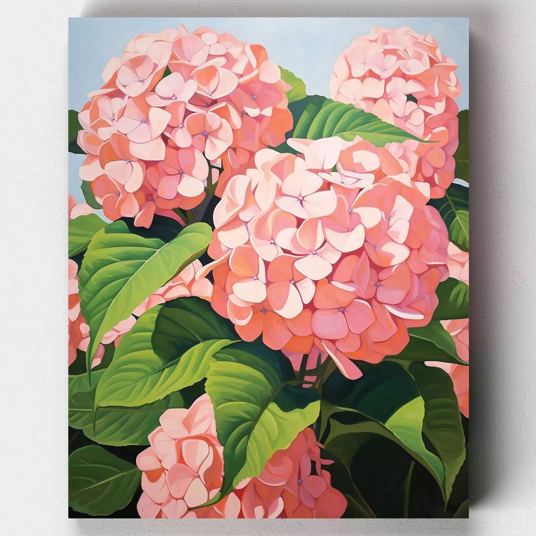 Premium Paint by Numbers Kit - Ships From the US - Hydrangeas - Canvas ...