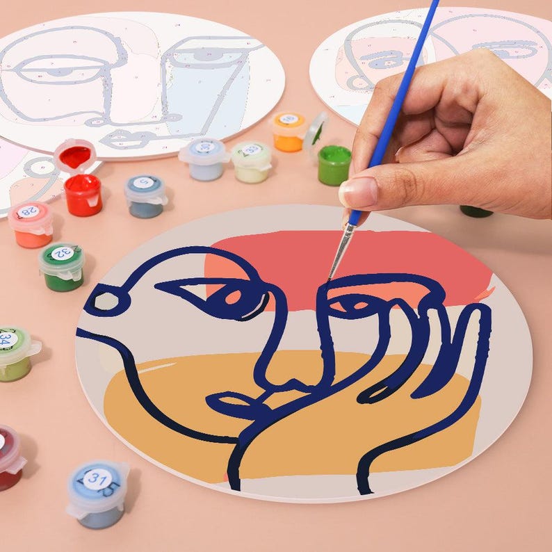 Paint by Numbers Placemats - Line Art Portrait Collection - Original ...