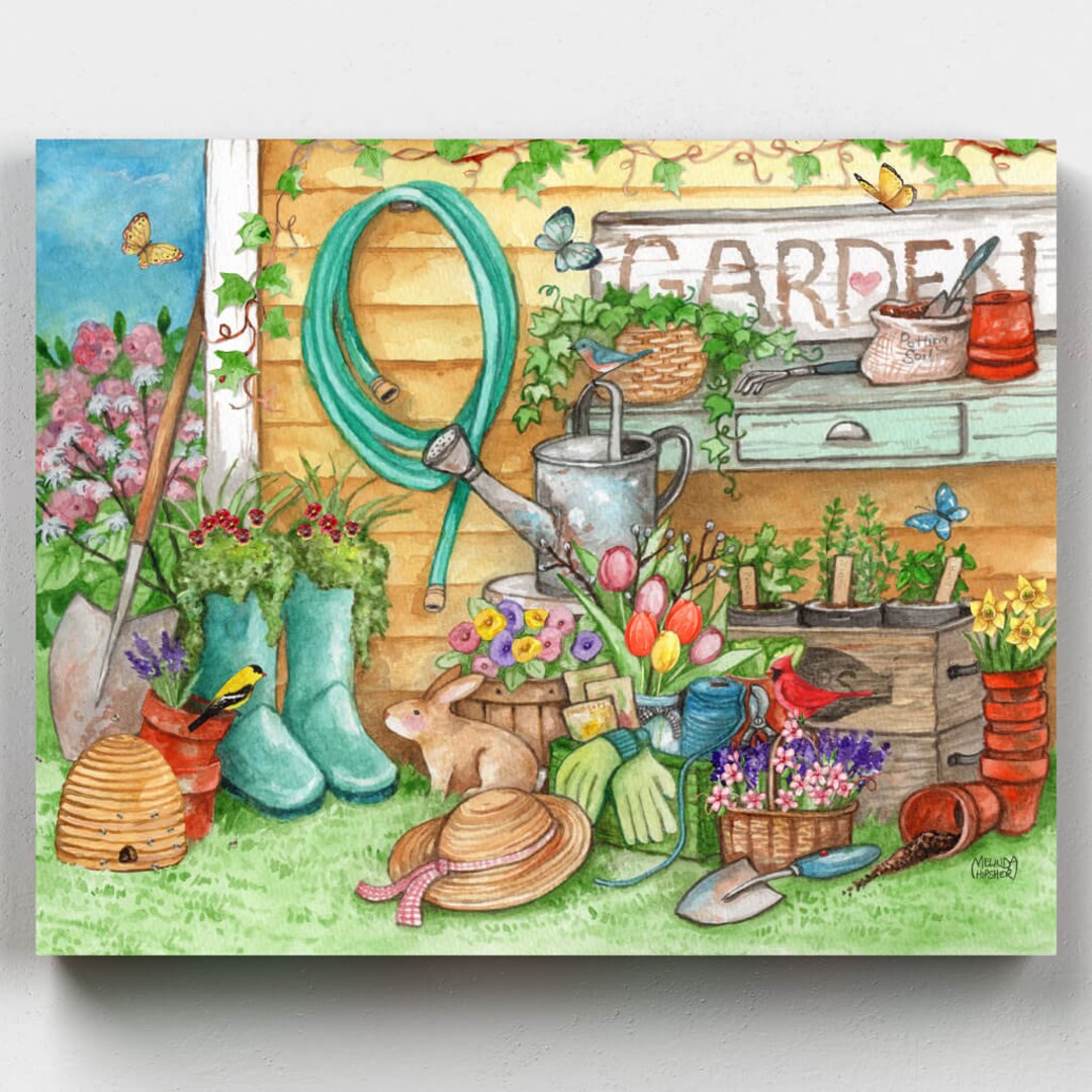 Premium Paint by Numbers Kit Spring Gardening Canvas by Numbers - Etsy UK