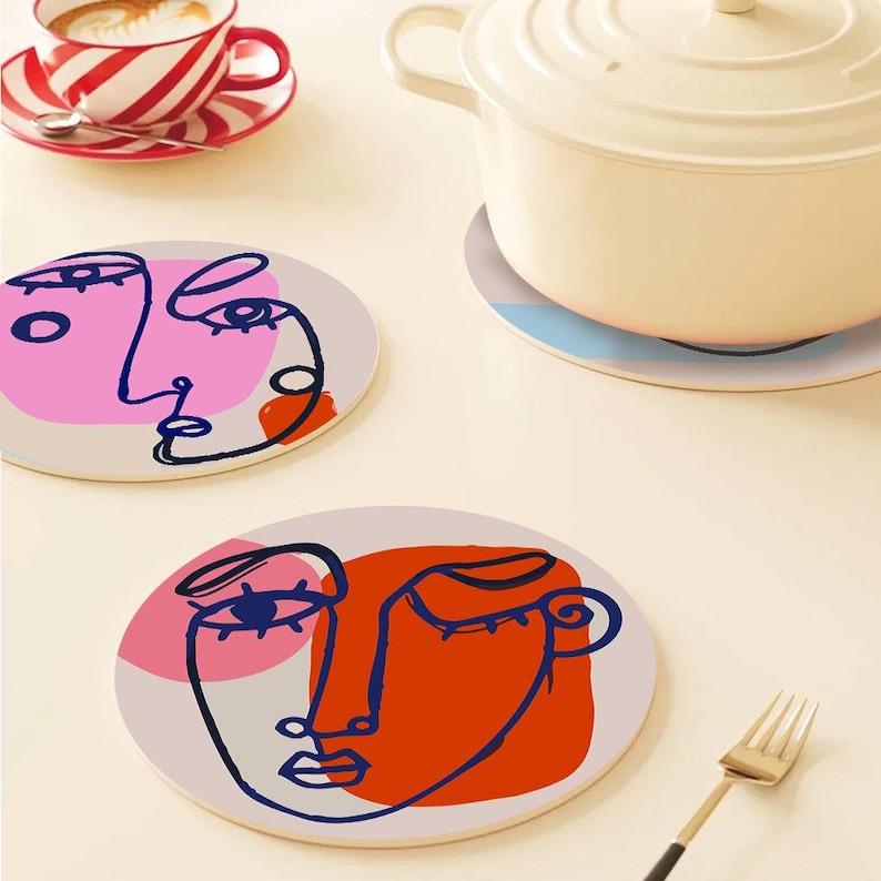 Paint by Numbers Placemats - Line Art Portrait Collection - Original ...