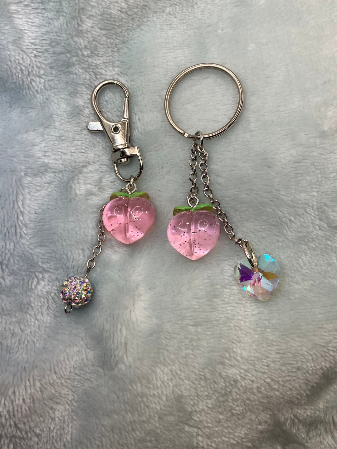 Pink Peach Keychains - Etsy