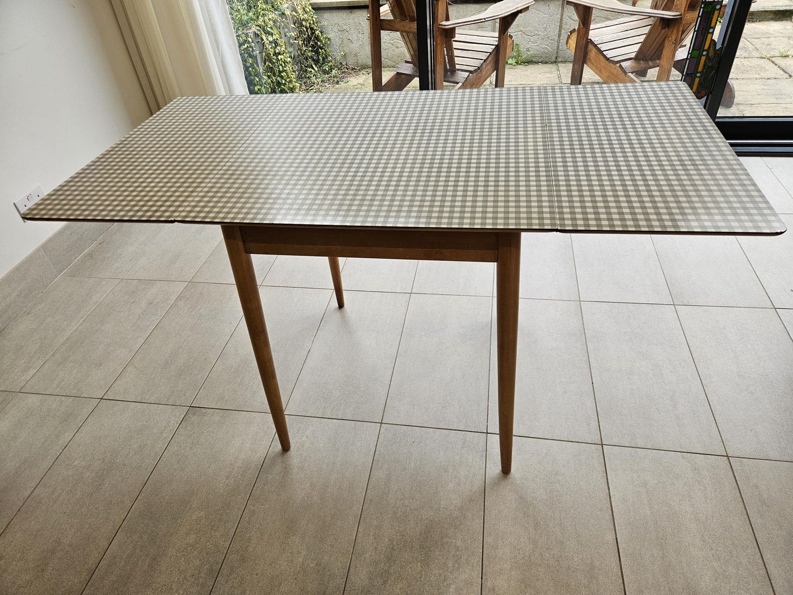 Vintage Formica Top Drop Leaf Table, Attractive Gingham Pattern - Etsy