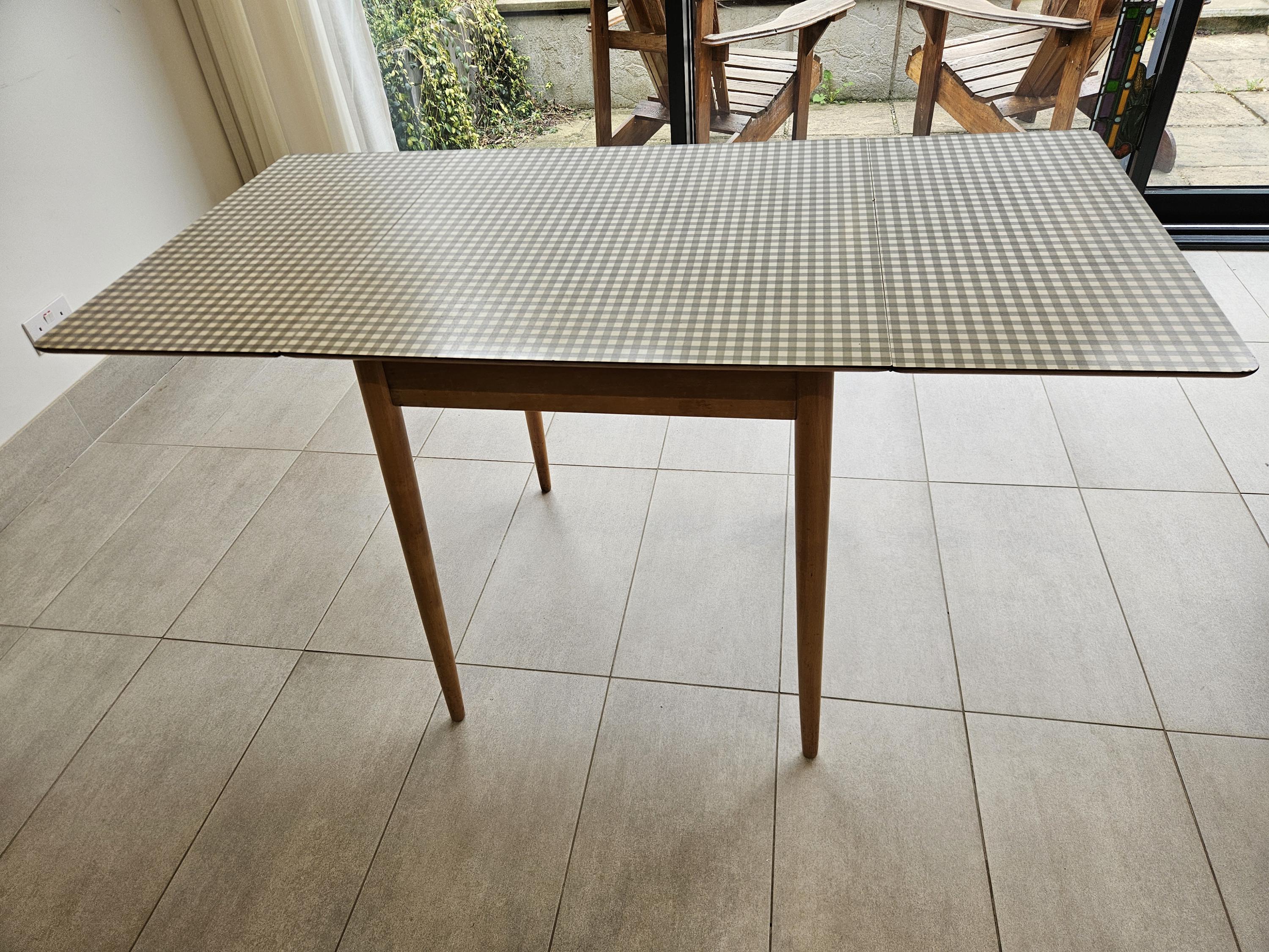 Vintage Formica Top Drop Leaf Table, Attractive Gingham Pattern - Etsy