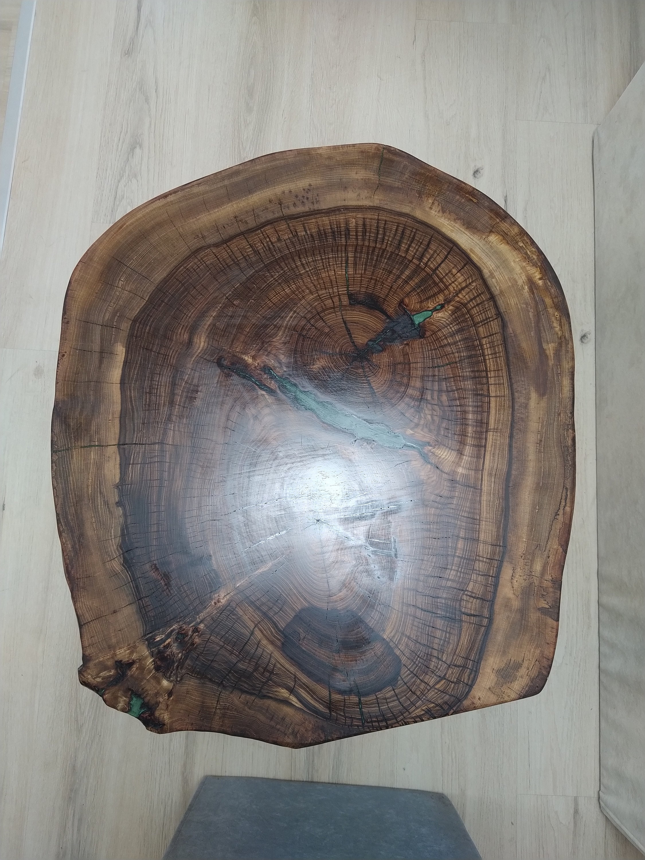 Unique Resin and Wood Coffee Table, Oversized Resin Live Edge Table ...