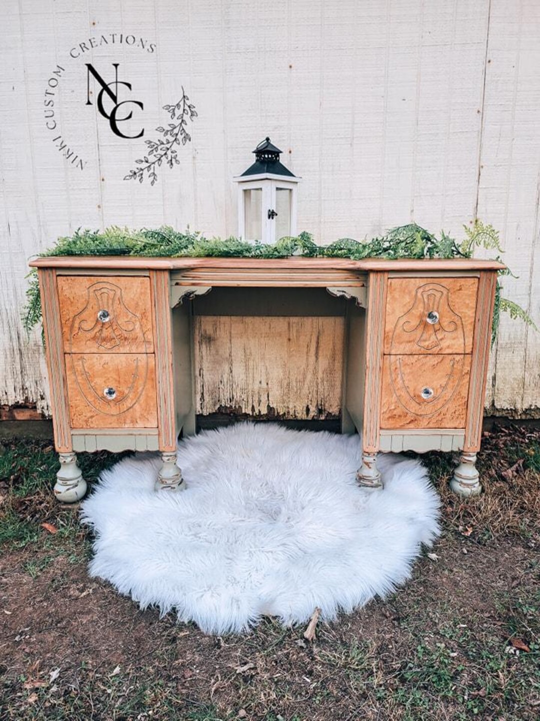 Sage Rustic Vanity/desk - Etsy