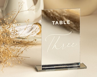 Mirror Silver Table Numbers Table Numbers Acrylic Table Numbers Table ...