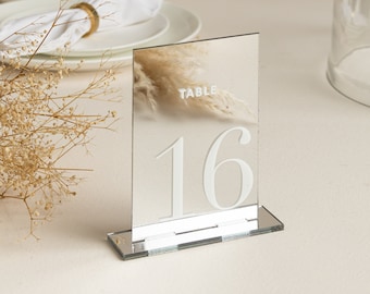 Mirror Silver Table Numbers Table Numbers Acrylic Table Numbers Table ...