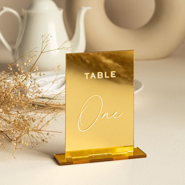 Gold Table Numbers - Etsy