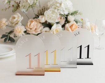 Frosted Arch Acrylic Table Numbers Frosted Acrylic Sign Wedding Table ...