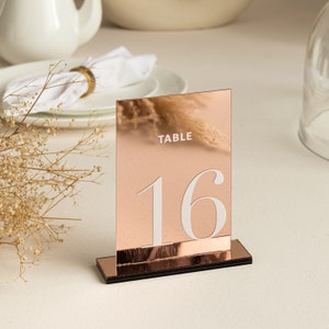 Mirror Copper Acrylic Table Numbers | Wedding Table Numbers | Wedding ...