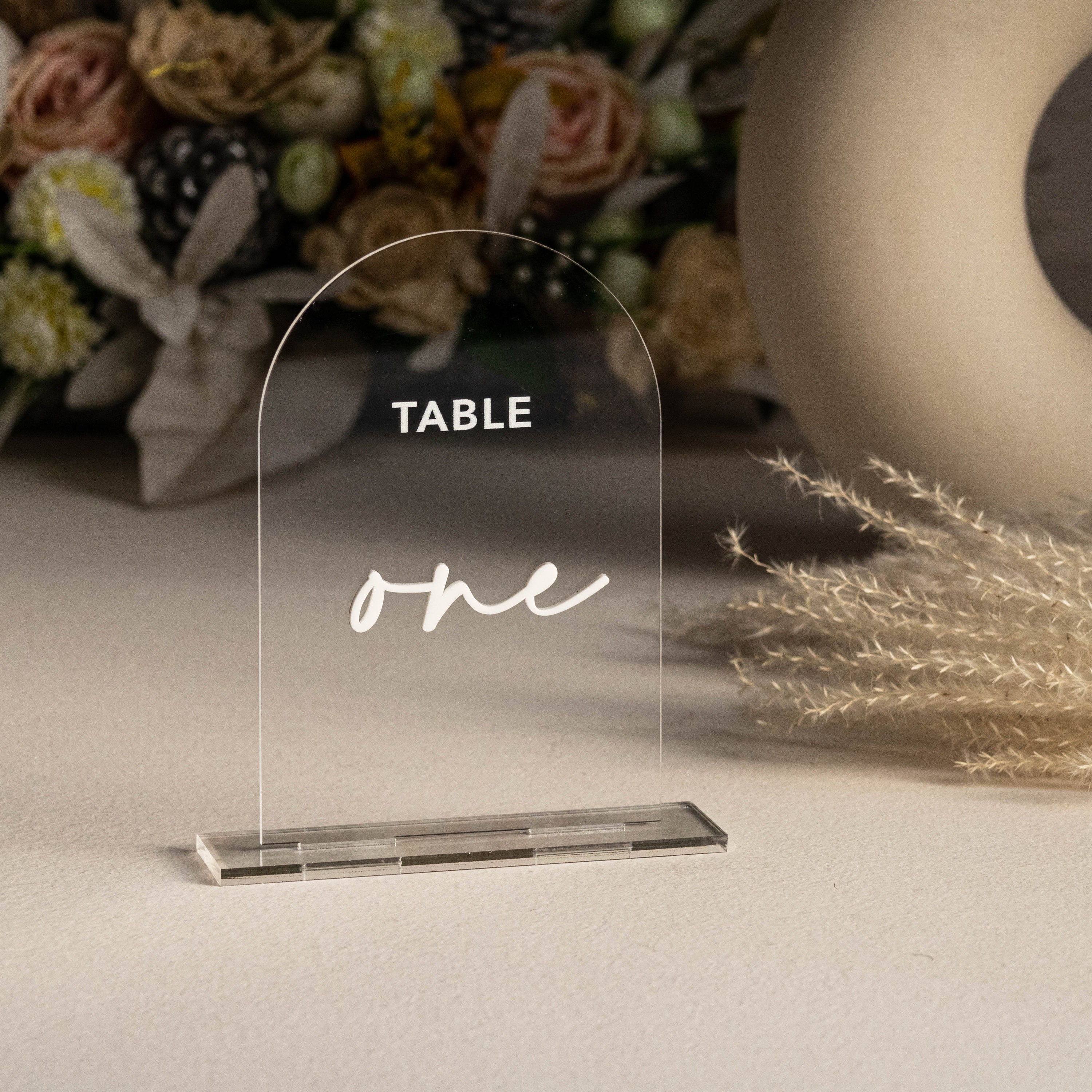Black Acrylic Table Numbers - Frosted Acrylic Sign - Wedding Table ...