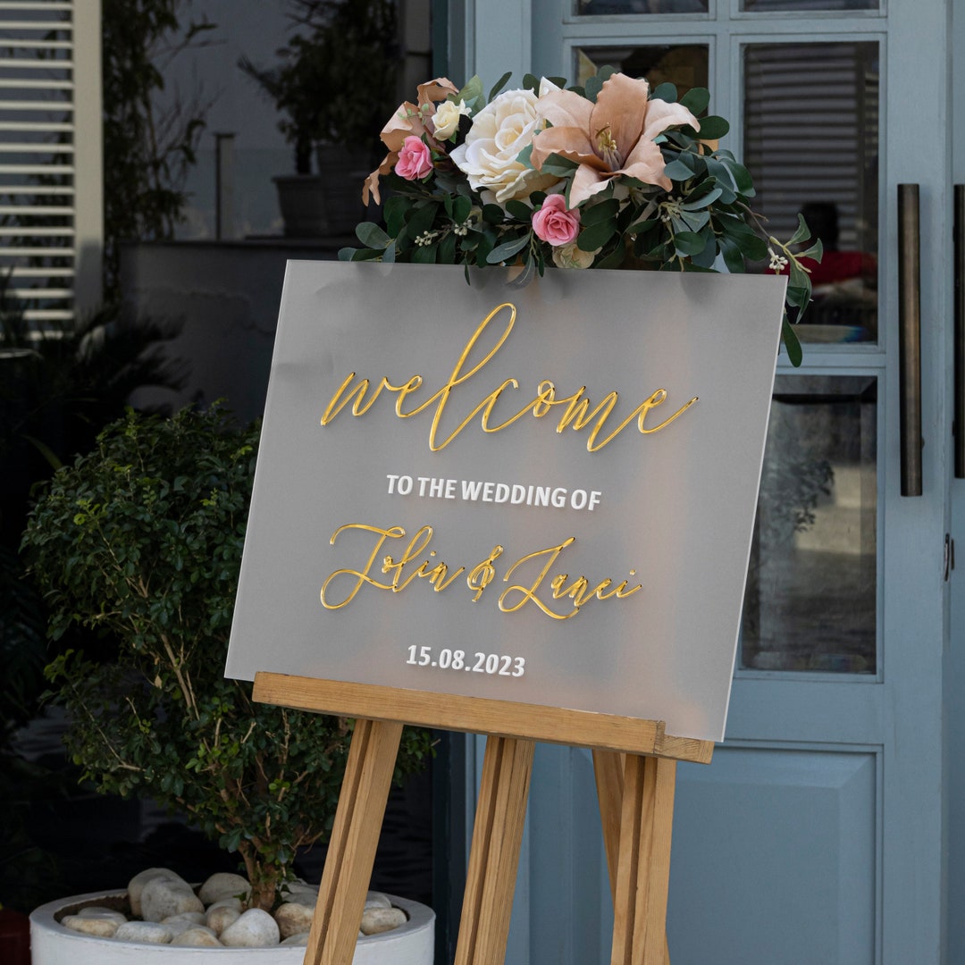 Frosted Acrylic Wedding Welcome Sign ,acrylic Welcome Sign, Wedding ...