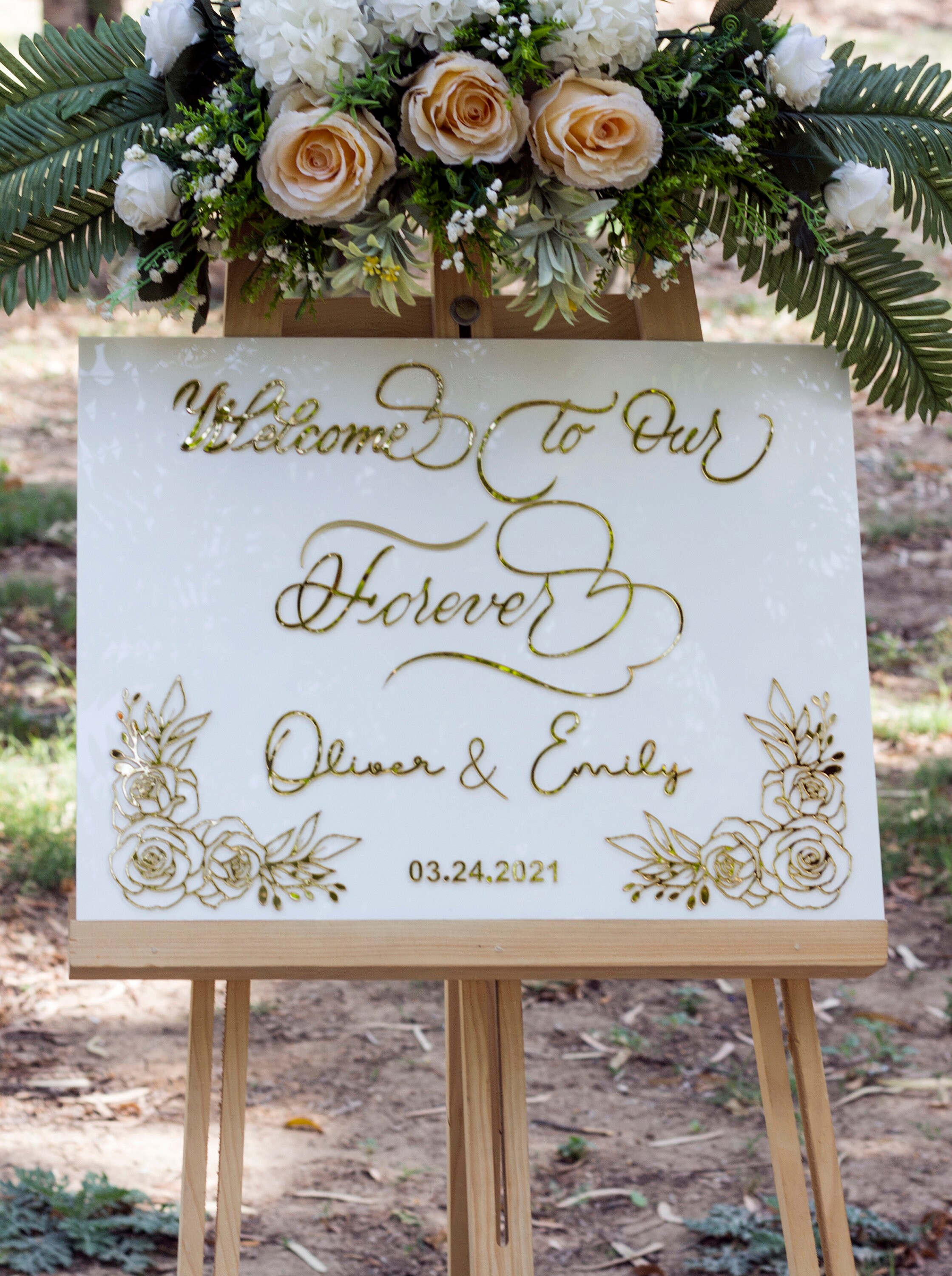 Acrylic Last Name Wedding Sign 3D Wedding Welcome Sign | Etsy