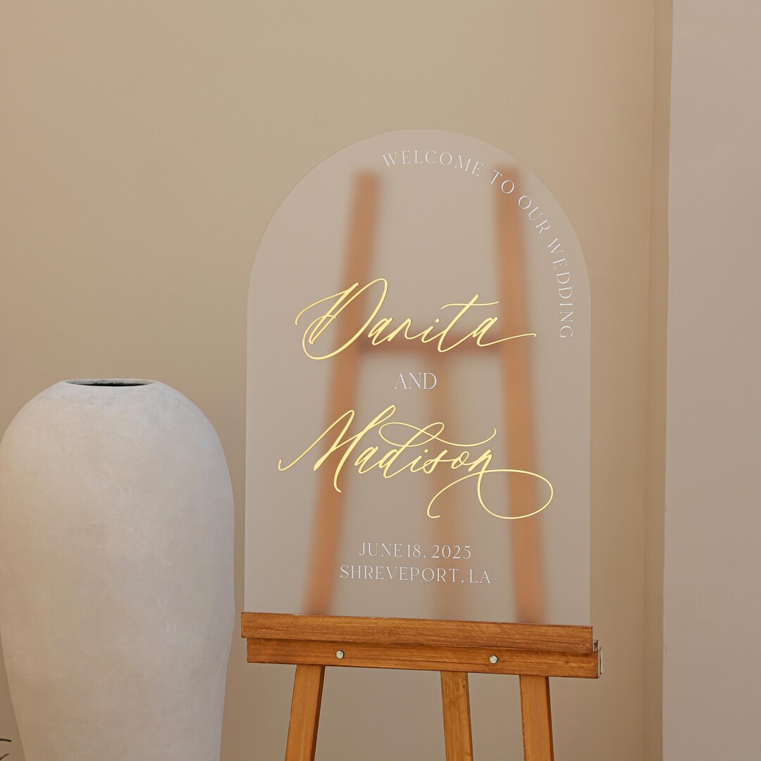 Frosted Acrylic Wedding Welcome Sign - Wedding Signage - Custom Wedding ...