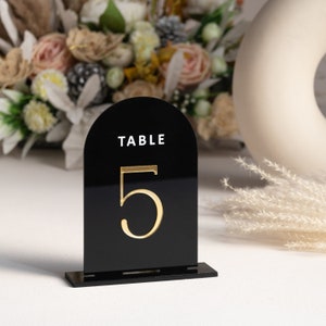 Black Acrylic Table Numbers - Frosted Acrylic Sign - Wedding Table ...