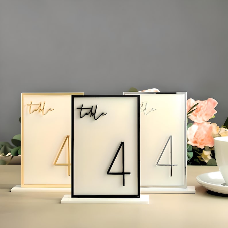 Gold Table Numbers | Table Numbers | Acrylic Table Numbers | Table ...