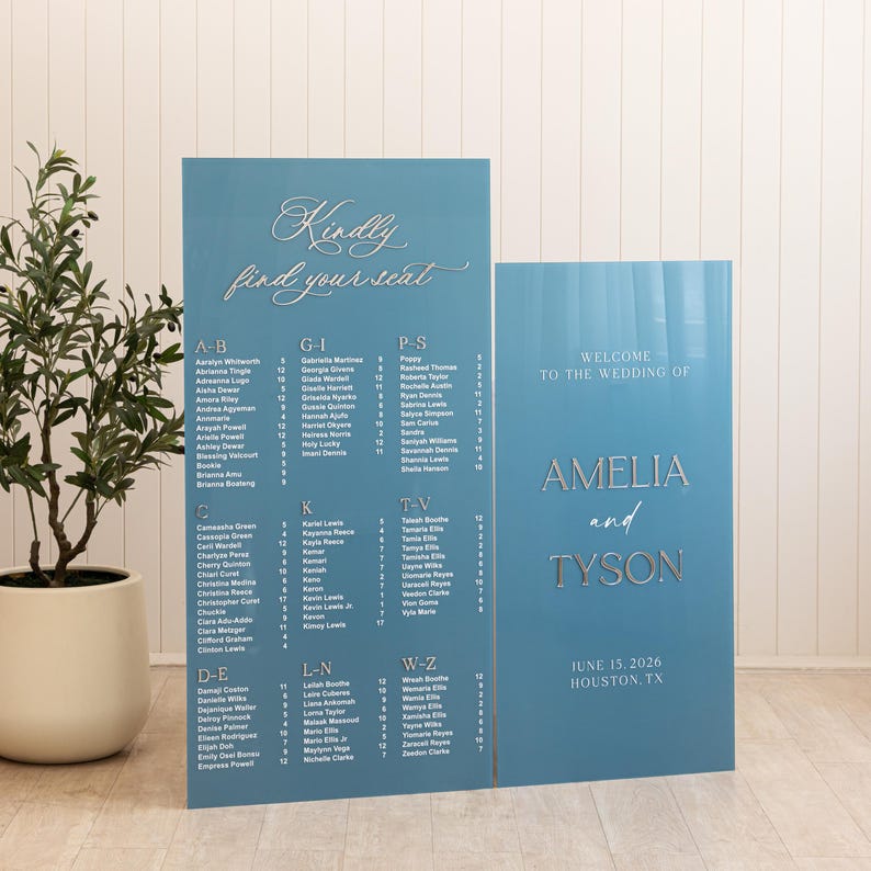 Wedding Seating Chart & Welcome Sign Bundle, Wedding Signs Set of 2 ...
