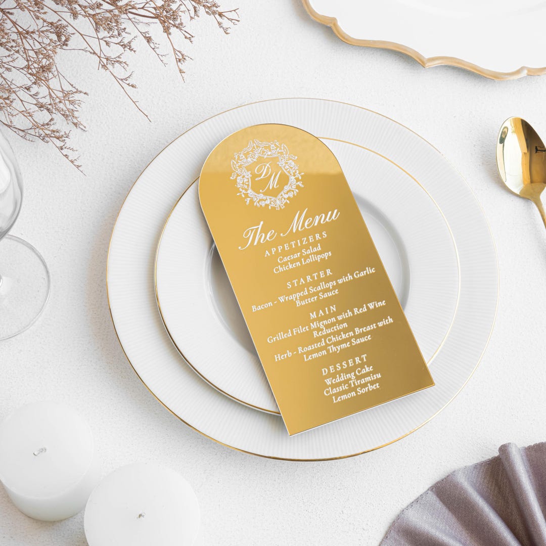 Acrylic Wedding Menu Sign, Clear Acrylic Wedding Menu Card, Custom ...