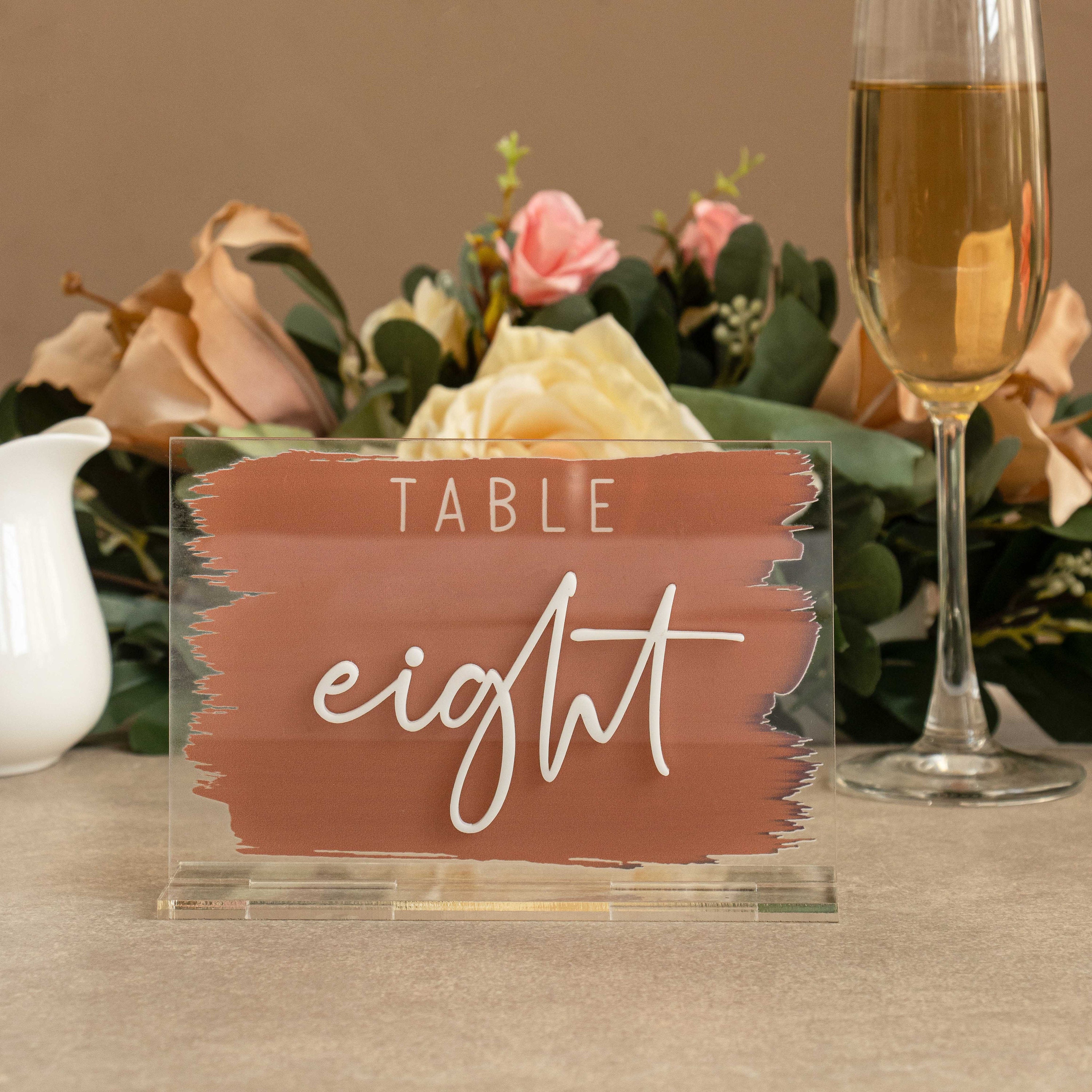 Brush Table Numbers | Painted Back Table Numbers | Acrylic Table ...