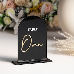 Black Acrylic Table Numbers - Frosted Acrylic Sign - Wedding Table ...