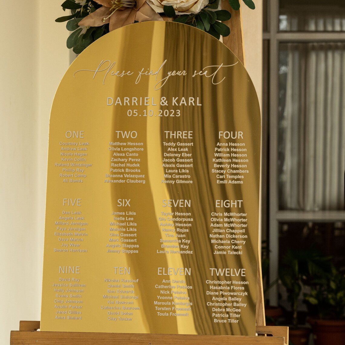 Mirror Gold Acrylic Seating Chart - Please Be Seated Wedding Sign ...