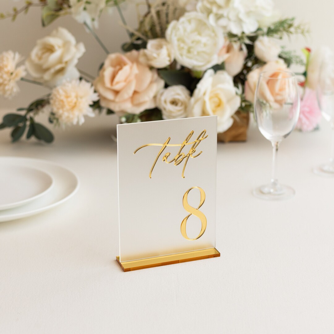 Frosted Acrylic Table Numbers - Frosted Acrylic Sign - Wedding Table ...