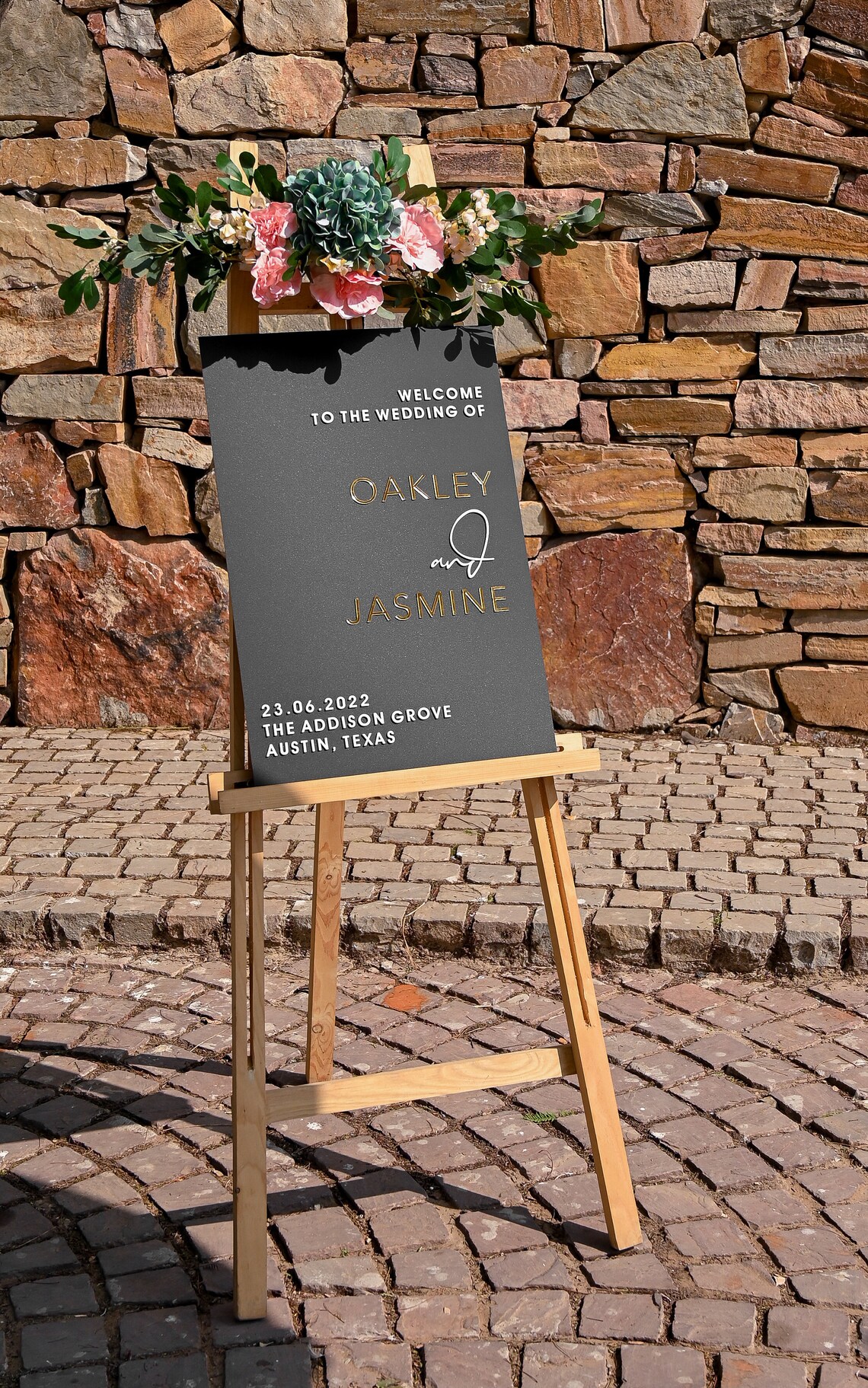 Matt Black Acrylic Wedding Welcome Sign modern Welcome Sign - Etsy