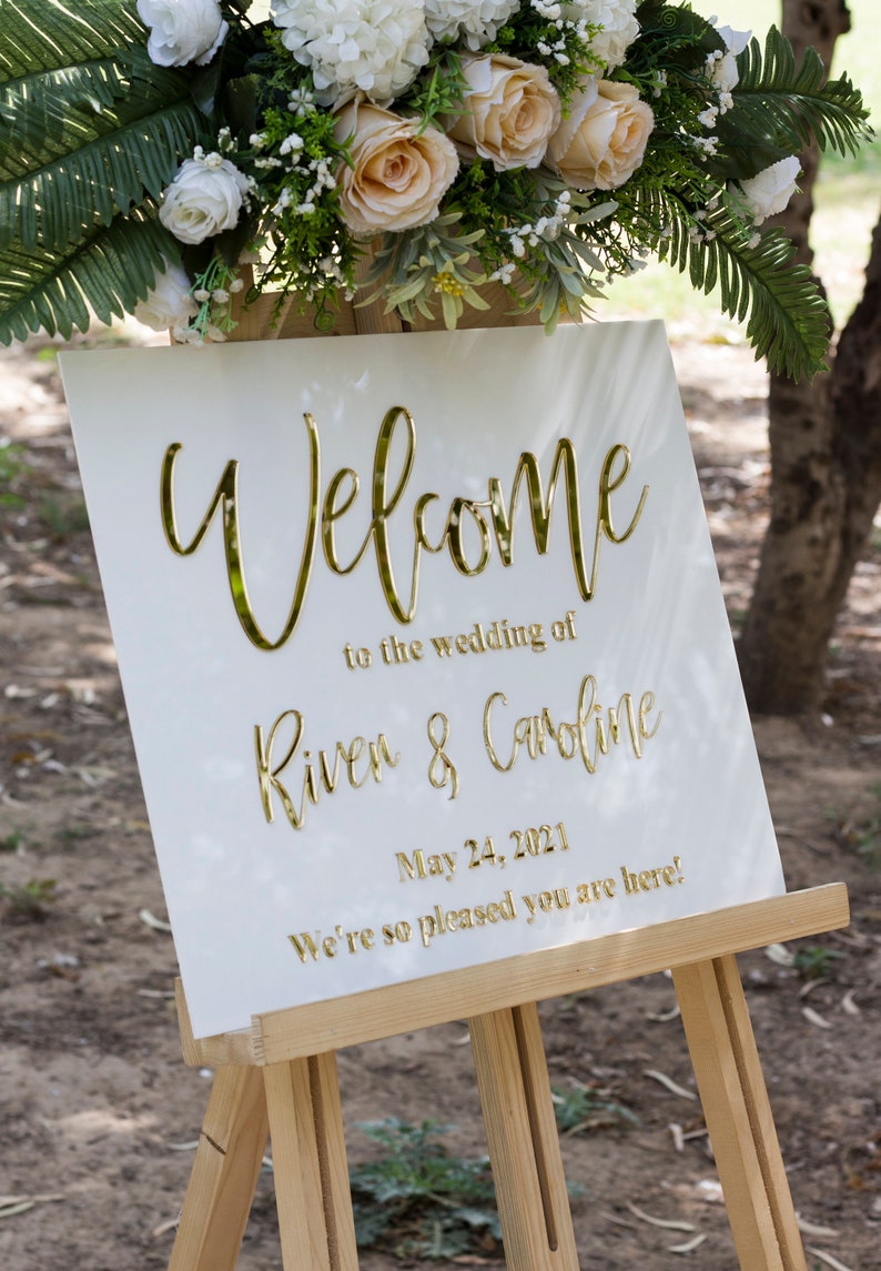 Acrylic Last Name Wedding Sign 3D Wedding Welcome Sign - Etsy