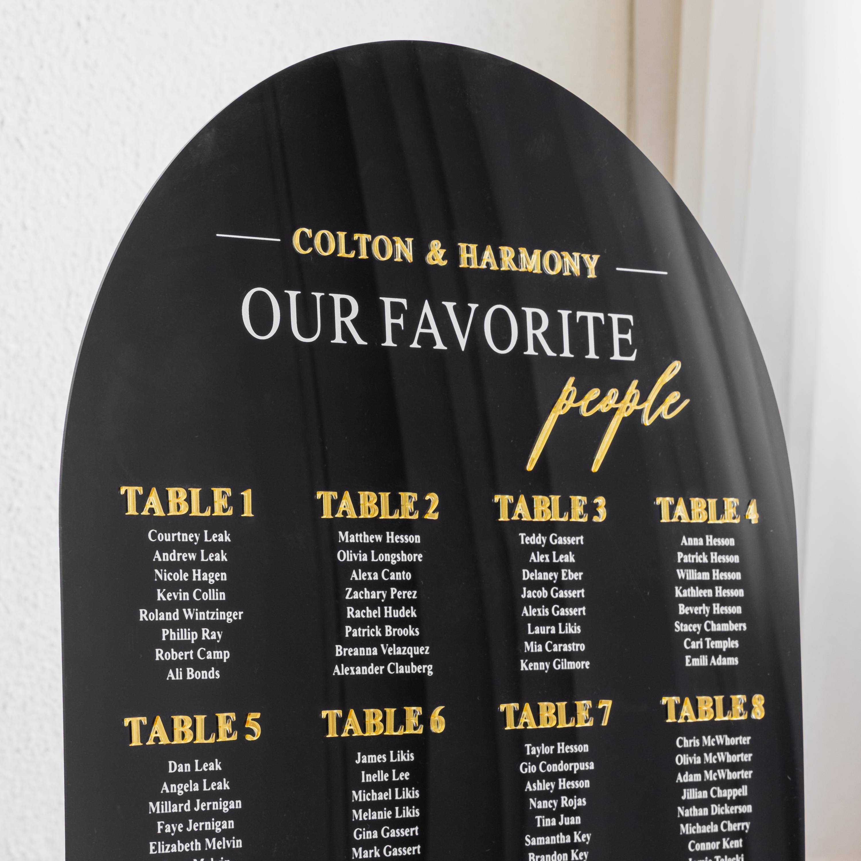 Wedding Seating Chart | Acrylic Seating Chart Sign | Custom Wedding ...