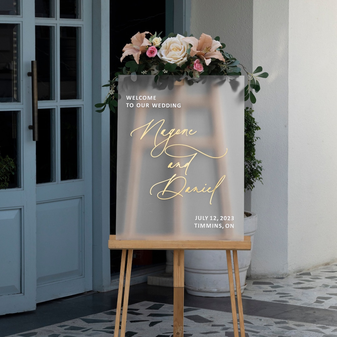Frosted Acrylic Wedding Welcome Sign ,acrylic Welcome Sign, Wedding ...