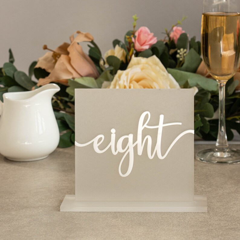 Frosted Table Numbers Table Numbers Acrylic Table Numbers - Etsy
