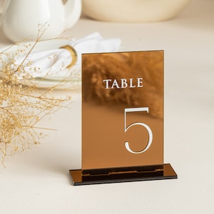 Mirror Gold Acrylic Table Numbers | Wedding Table Numbers | Wedding ...