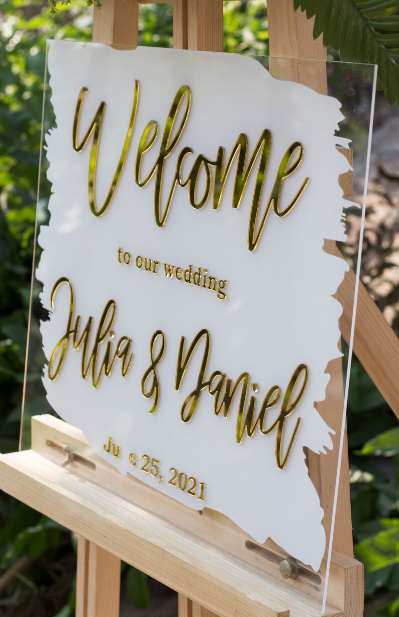 Personalized Painted Back Welcome Sign, Brushed Back Acrylic Welcome ...