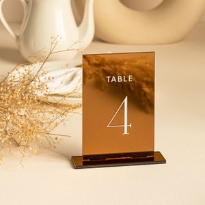 Mirror Silver Acrylic Table Numbers | Wedding Table Numbers | Wedding ...