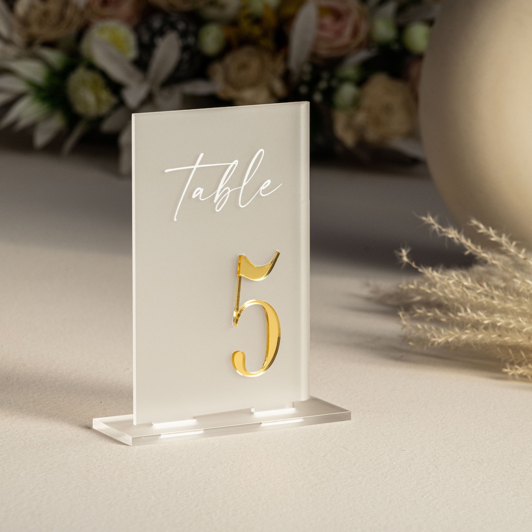 Frosted Acrylic Table Numbers - Frosted Acrylic Sign - Wedding Table ...