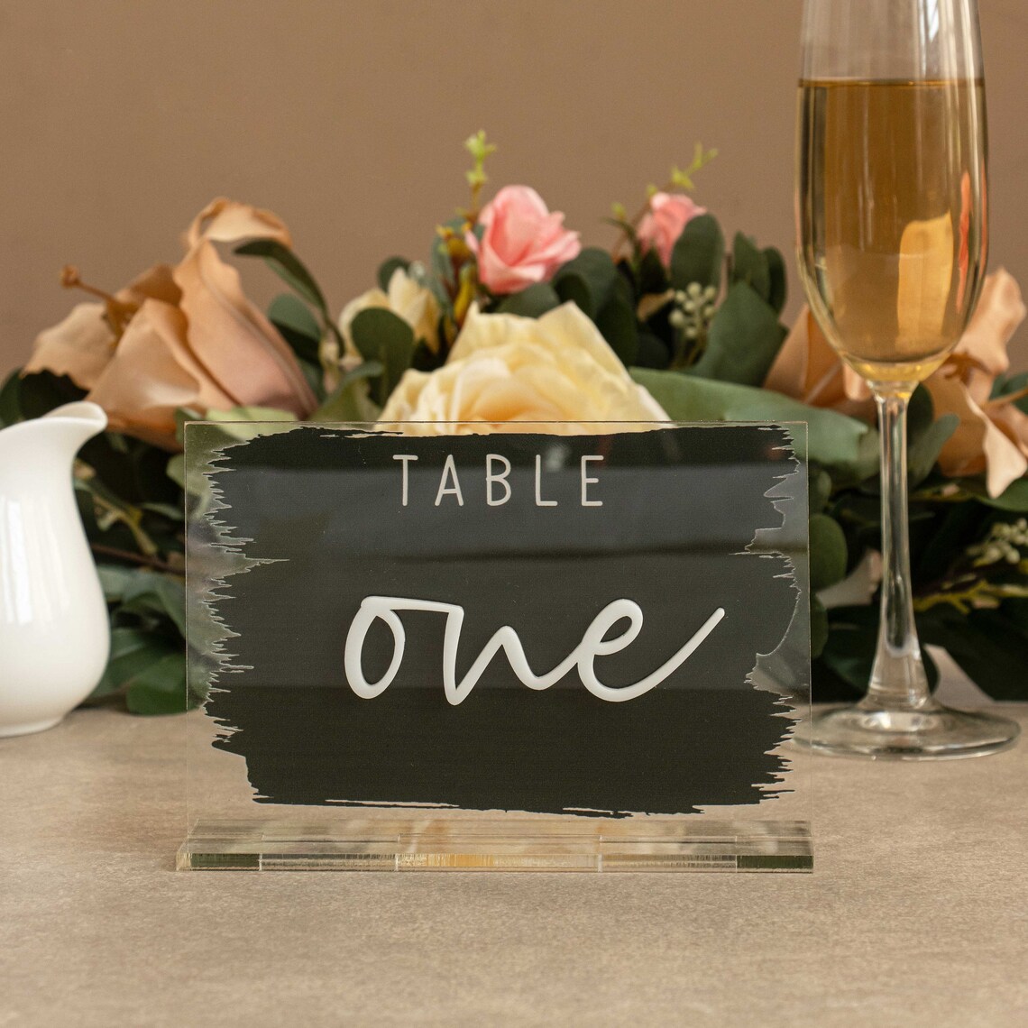 Brush Table Numbers Painted Back Table Numbers Acrylic - Etsy