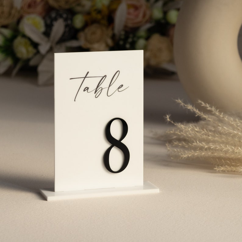 Black Acrylic Table Numbers for Wedding With Stands - Sage Green Table ...