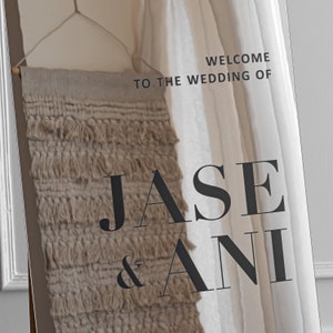 Mirror Silver Acrylic Wedding Welcome Sign - Wedding Signage - Modern ...