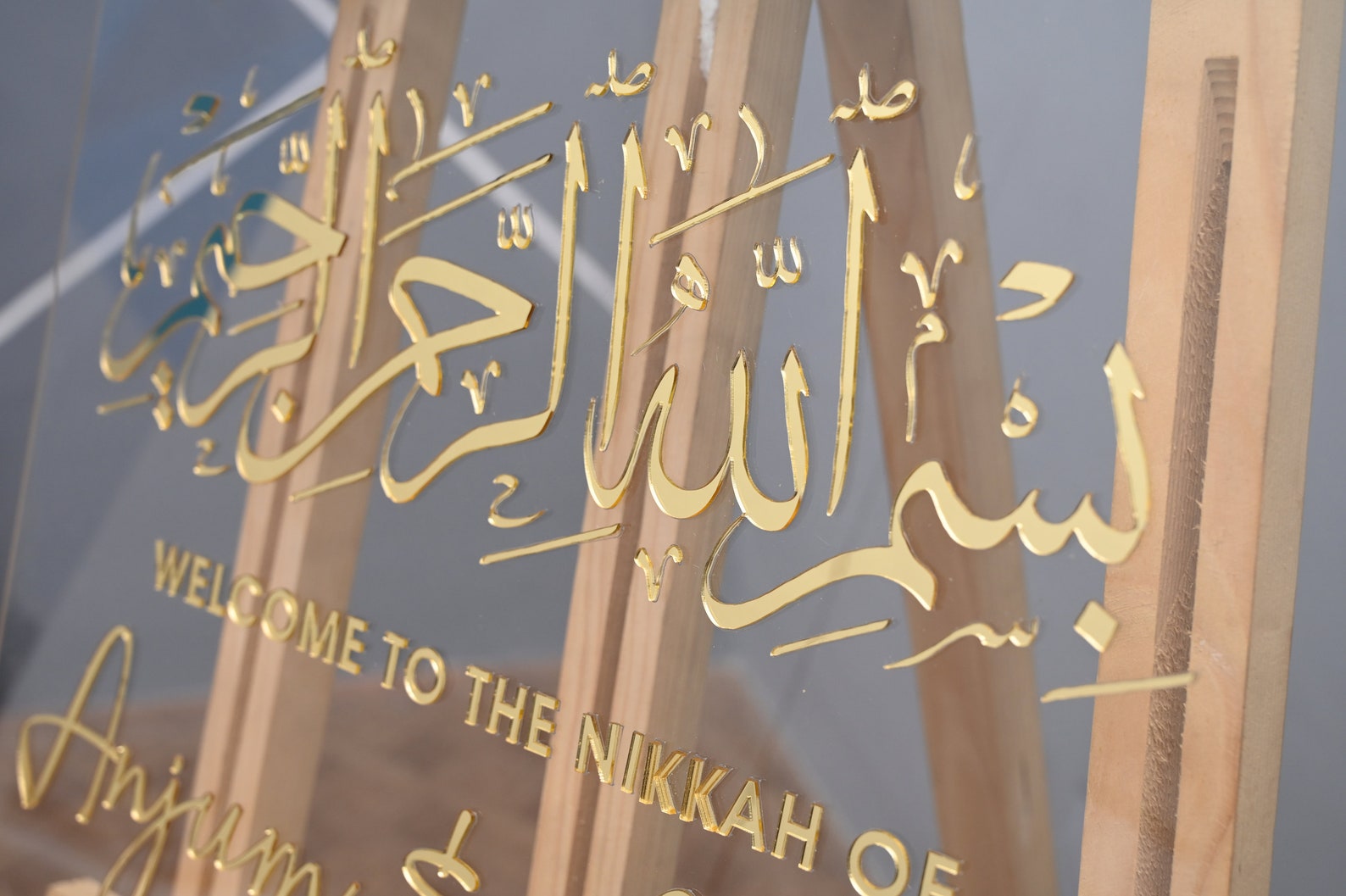 Acrylic Wedding Welcome Sign Personalized Arabic Calligraphy - Etsy