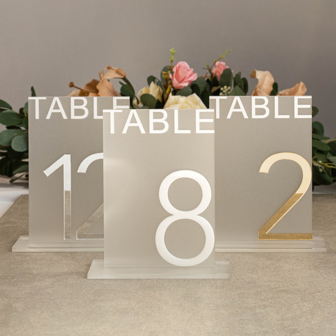 Frosted Table Numbers | Table Numbers | Acrylic Table Numbers | Table ...