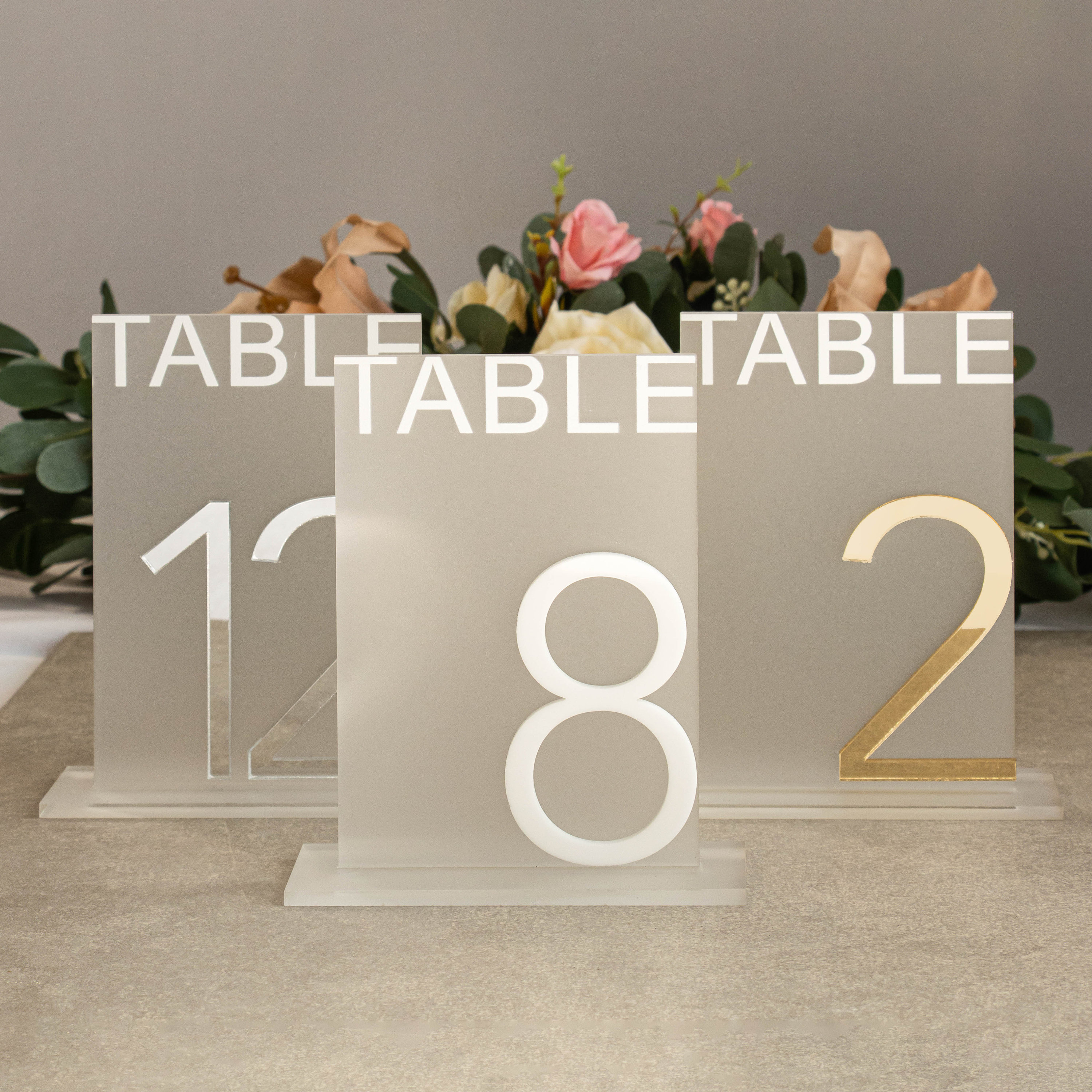 Frosted Table Numbers | Table Numbers | Acrylic Table Numbers | Table ...