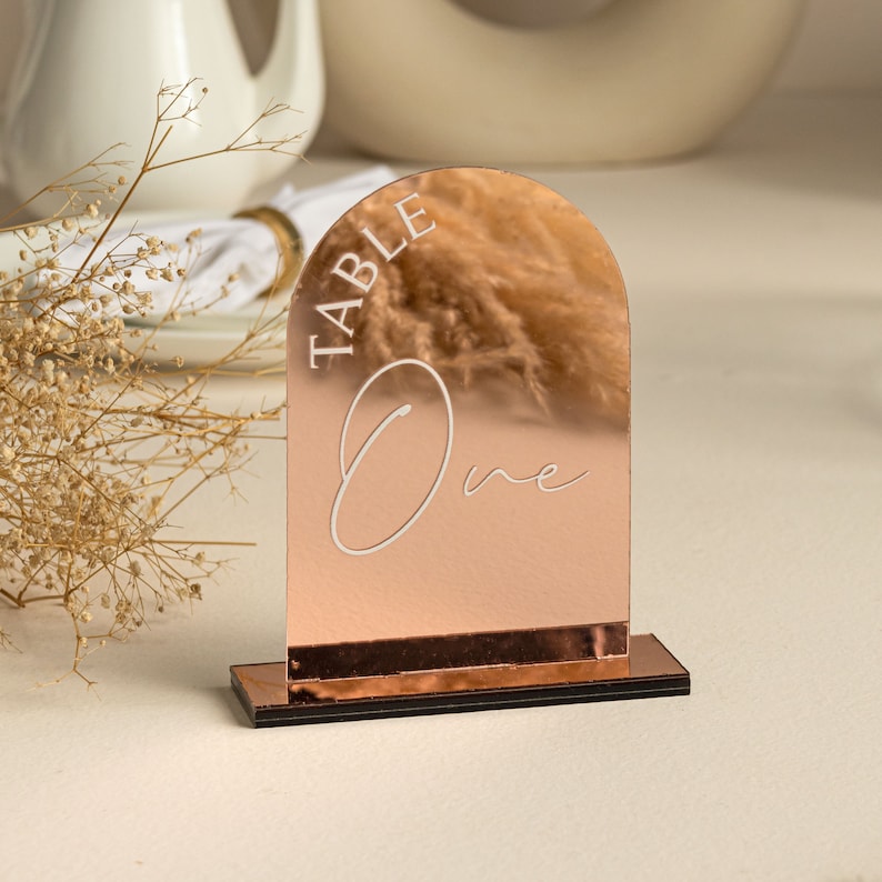 Mirror Silver Table Numbers Arch Wedding Table Numbers - Etsy