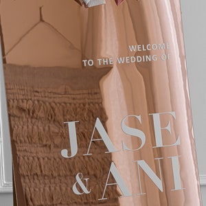Rose Gold Mirror Acrylic Wedding Welcome Sign - Wedding Signage ...