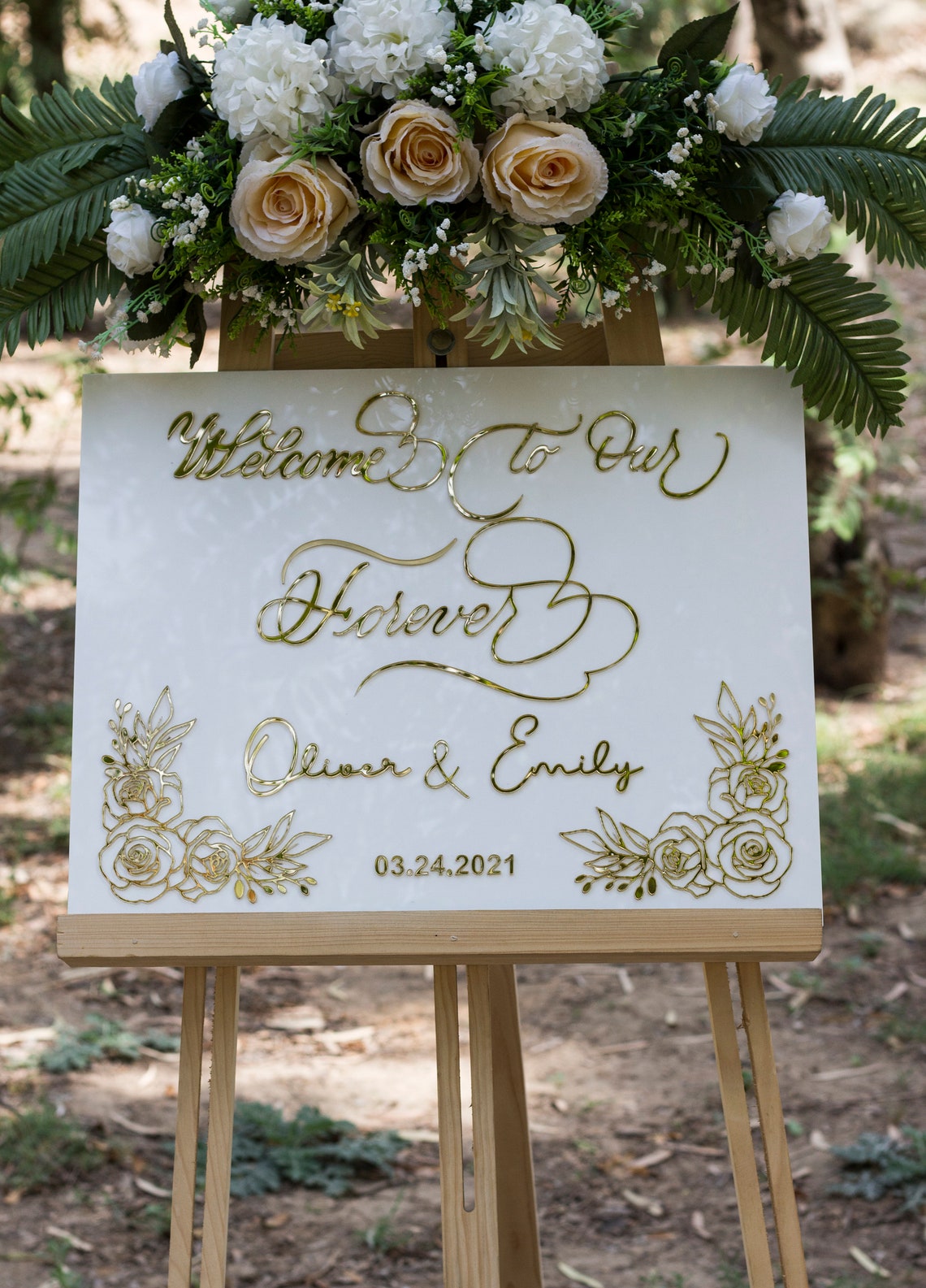 Acrylic Last Name Wedding Sign 3D Wedding Welcome Sign | Etsy