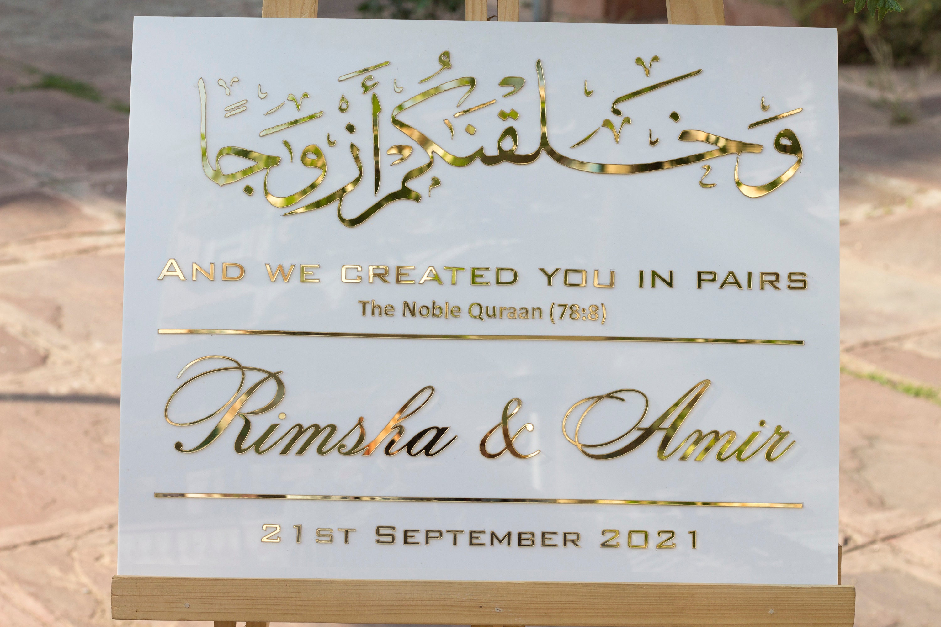 Acrylic Wedding Welcome Sign Personalized Arabic Calligraphy | Etsy