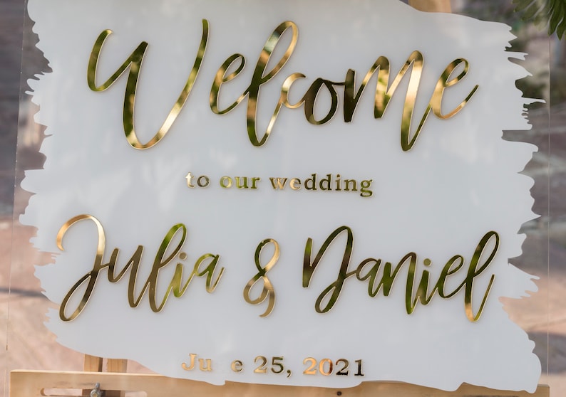 Personalized Painted Back Welcome Sign Brushed Back Acrylic - Etsy