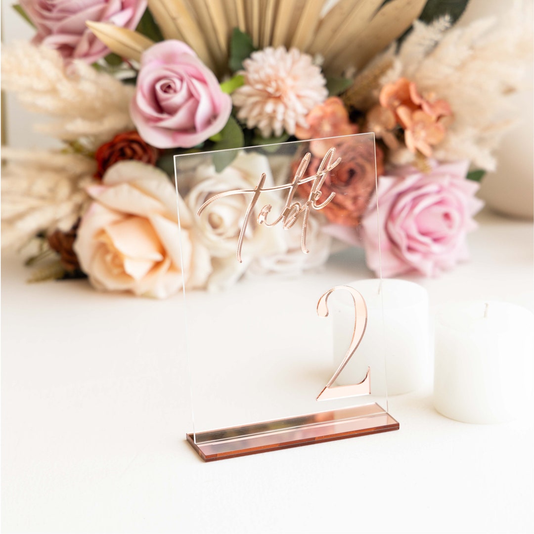 Rose Gold 3D Table Numbers - Wedding Table Numbers - Wedding Table ...
