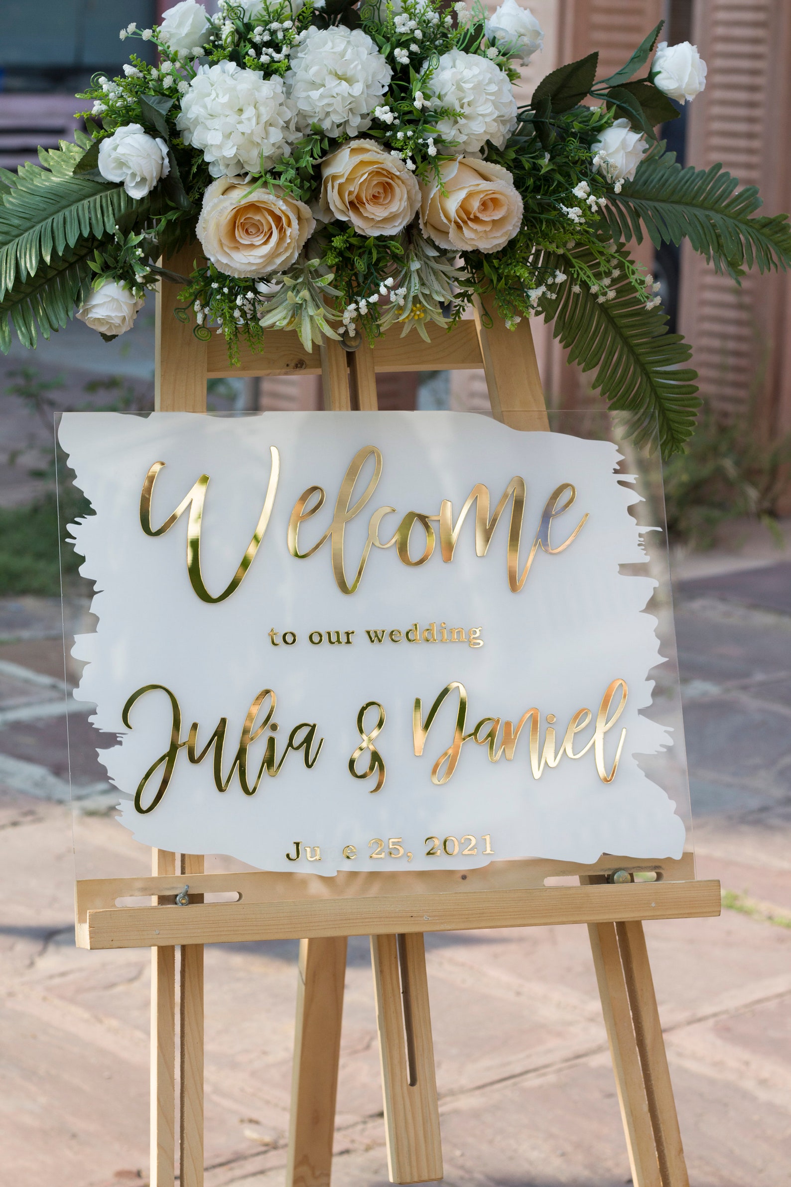 Personalized Painted Back Welcome Sign, Brushed Back Acrylic Welcome ...
