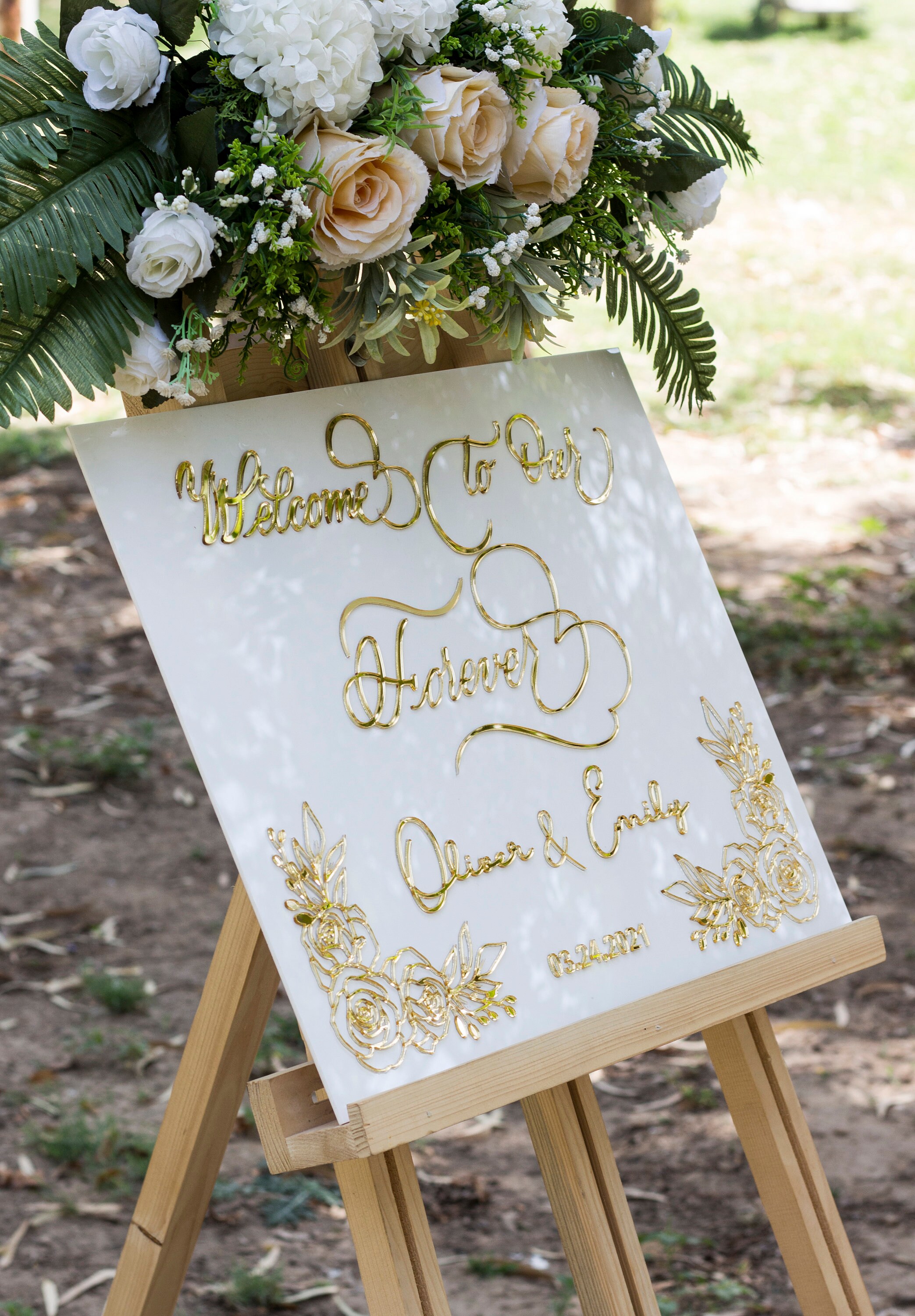 Acrylic Last Name Wedding Sign 3D Wedding Welcome Sign | Etsy