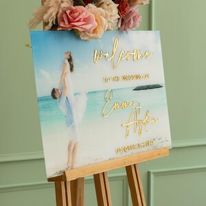 Wedding Welcome Sign With Photo, Ceremony Welcome Sign, Modern Wedding ...